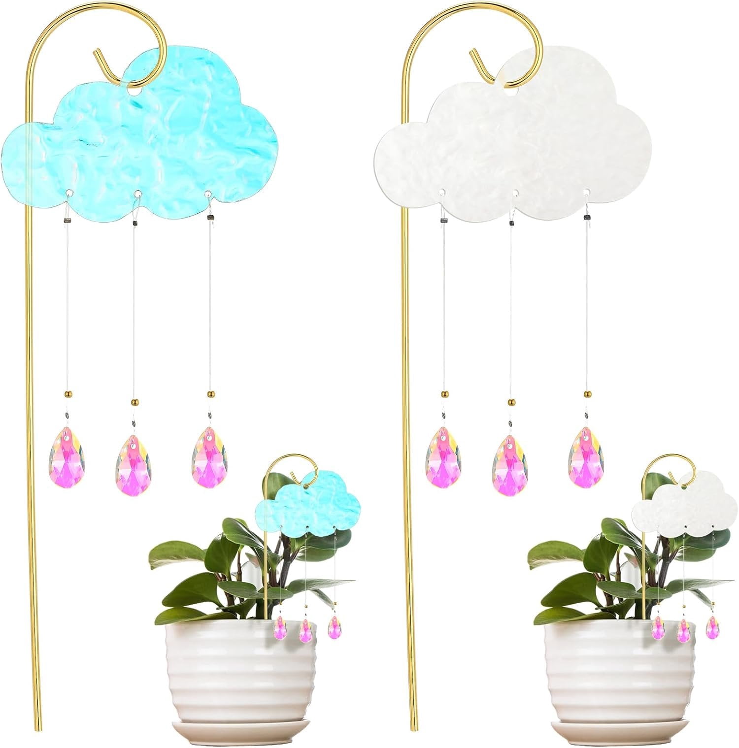 2 count Suncatcher Iridescent Rain Cloud Sun Catcher Wind Chime ...