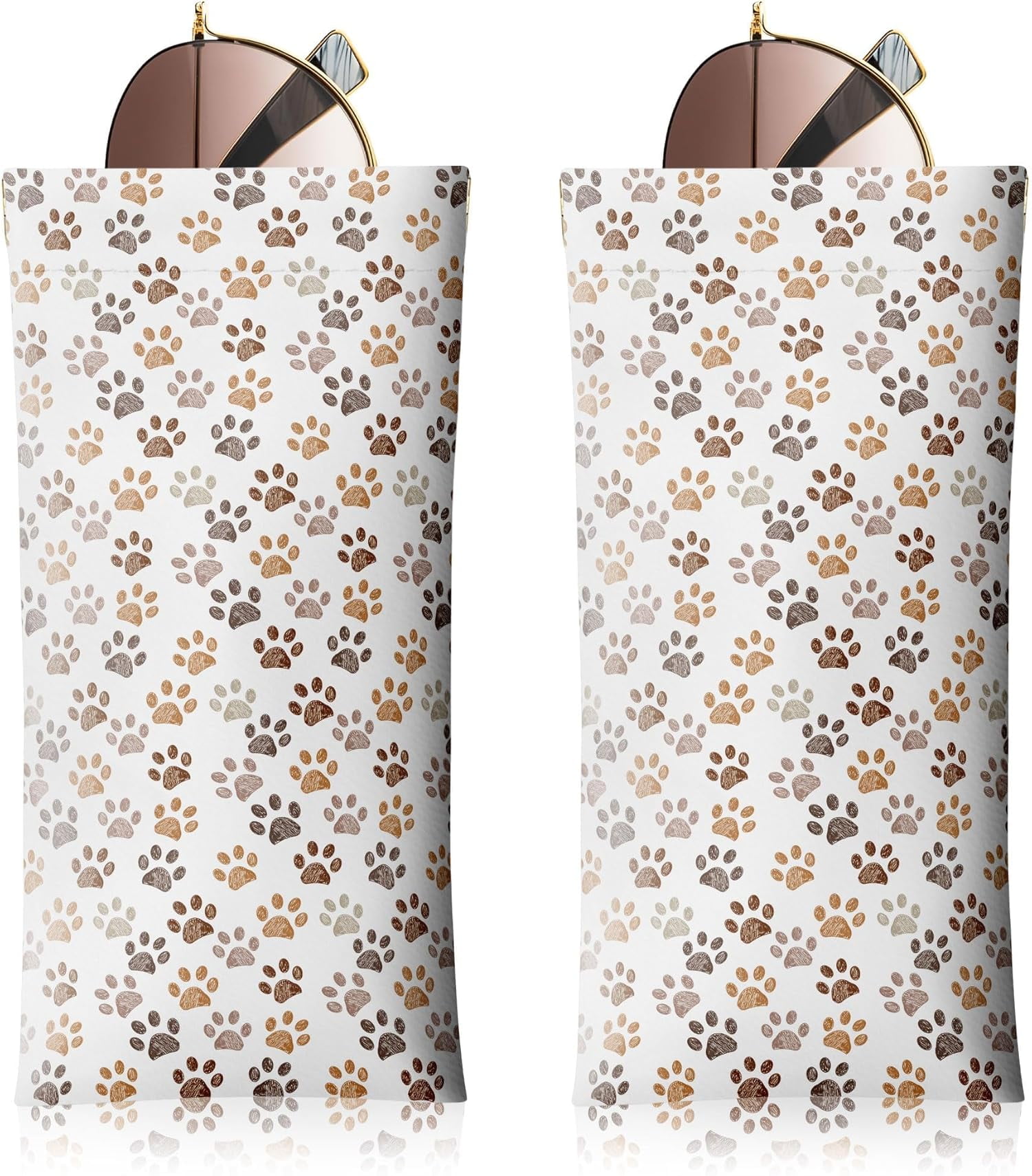 2 count Sunglasses Eyeglass Glasses Case, Soft Sunglass Case Portable ...