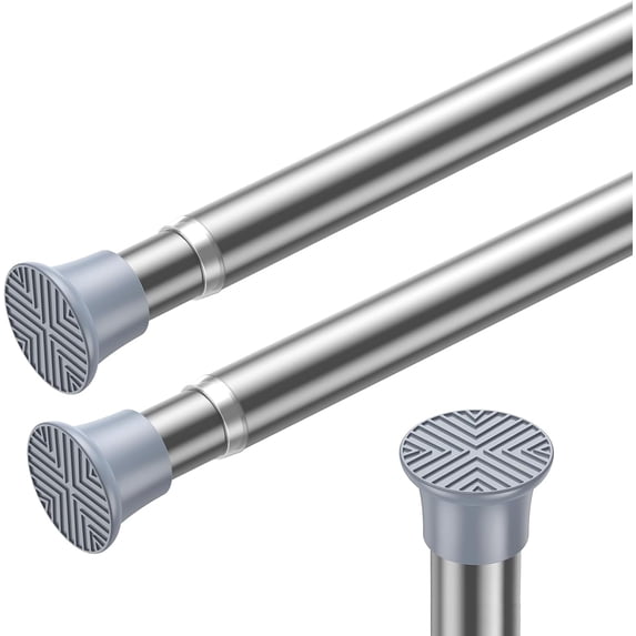 2 count Tension Curtain Rod 18-36 Inch Adjustable Curtain Rod No ...