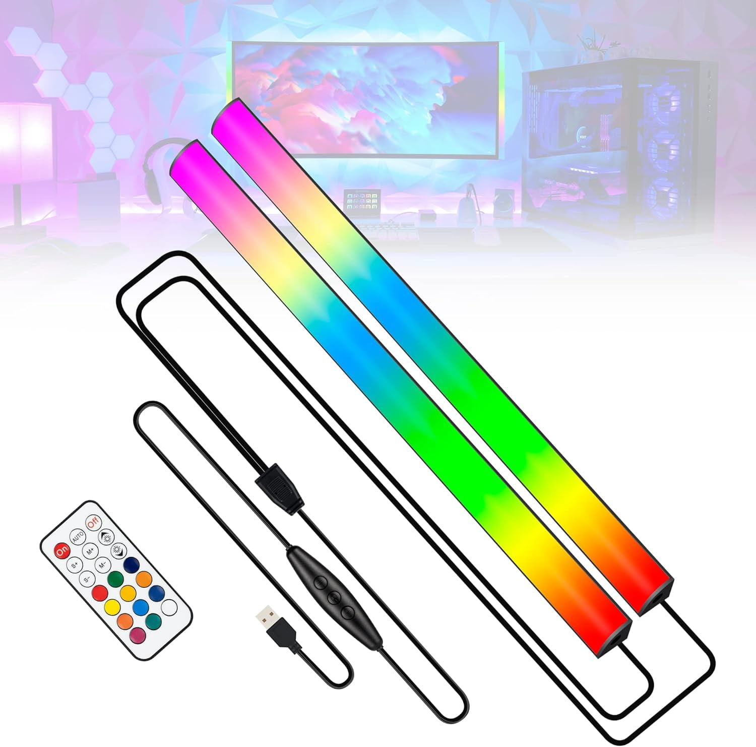 2 count Under Light, Gaming Light with 353 Color Modes, Desk Light with ...