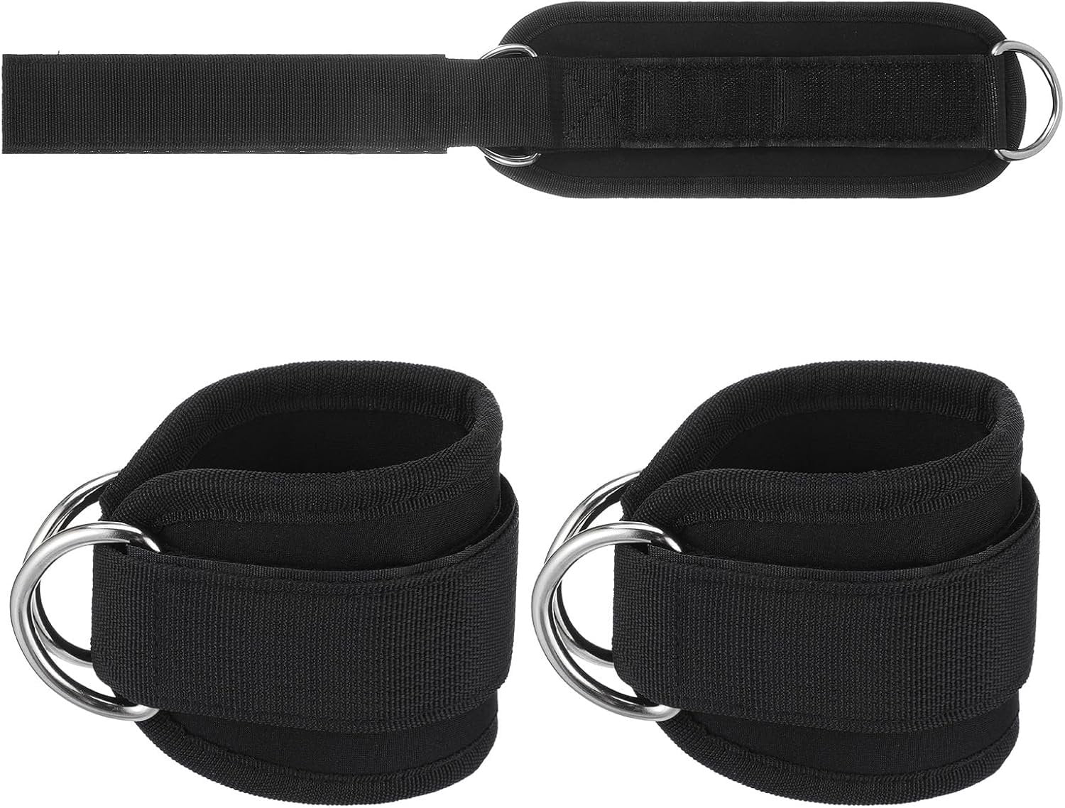 2 count Weightlifting Straps With D Ring, Adjustable Wrist Cuffs Gym ...