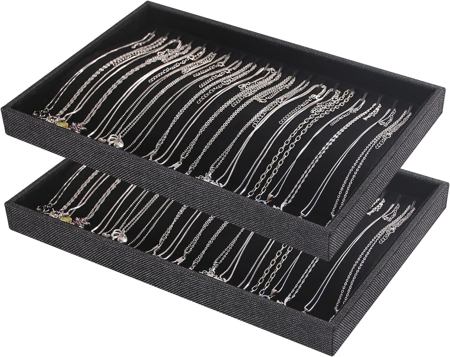 2 count/set Stackable Organizer Trays,Necklace Tray+Necklace Tray ...