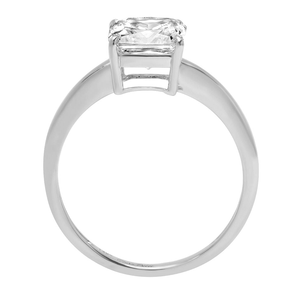 2 ct Asscher Cut Moissanite Solitaire Engagement Ring for Women in 14K White Gold - Walmart.com