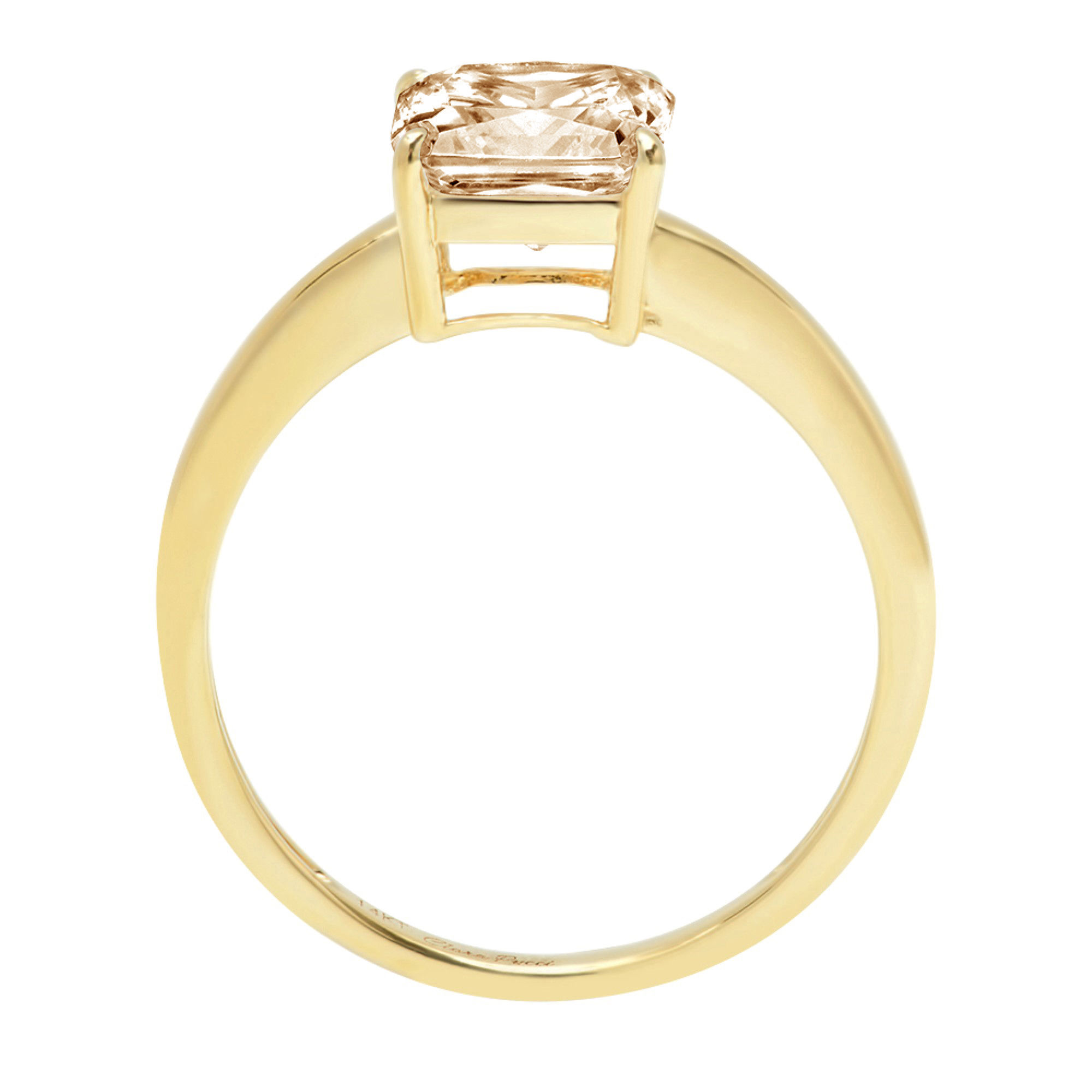 2 ct Asscher Cut Natural Morganite Solitaire Engagement Ring for Women ...