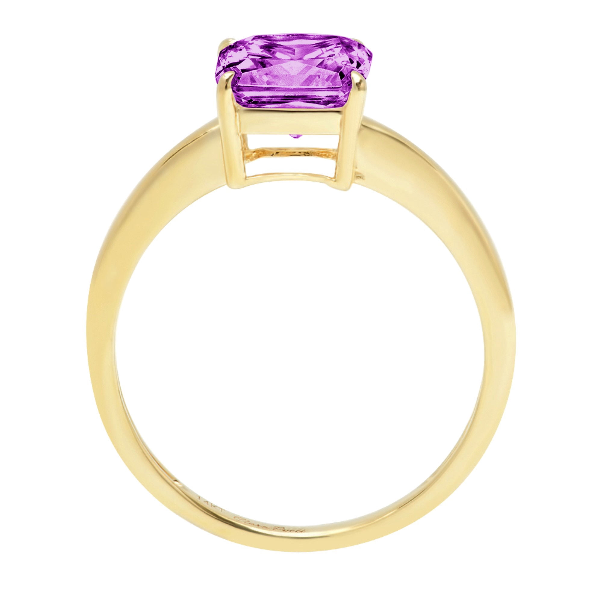 2 ct Asscher Cut Simulated Alexandrite Solitaire Engagement Ring for ...