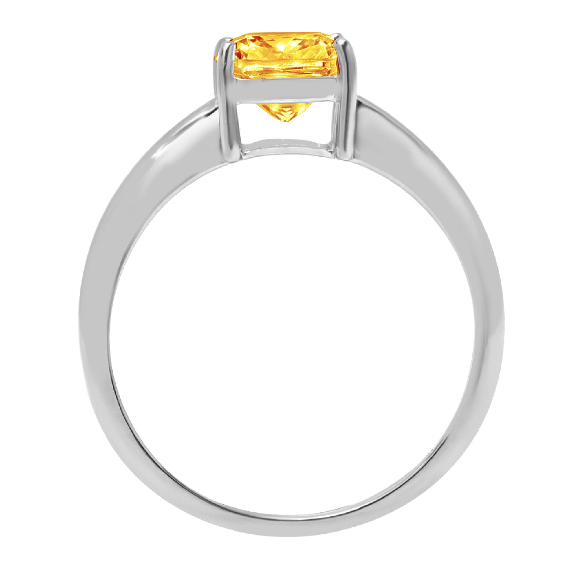 2 ct Cushion Cut Natural Citrine Solitaire Engagement Ring for Women in ...
