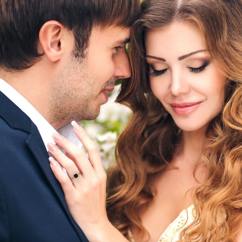 2 ct Cushion Cut Natural Onyx Solitaire 14K Yellow Gold Womens Engagement Ring - Walmart.com