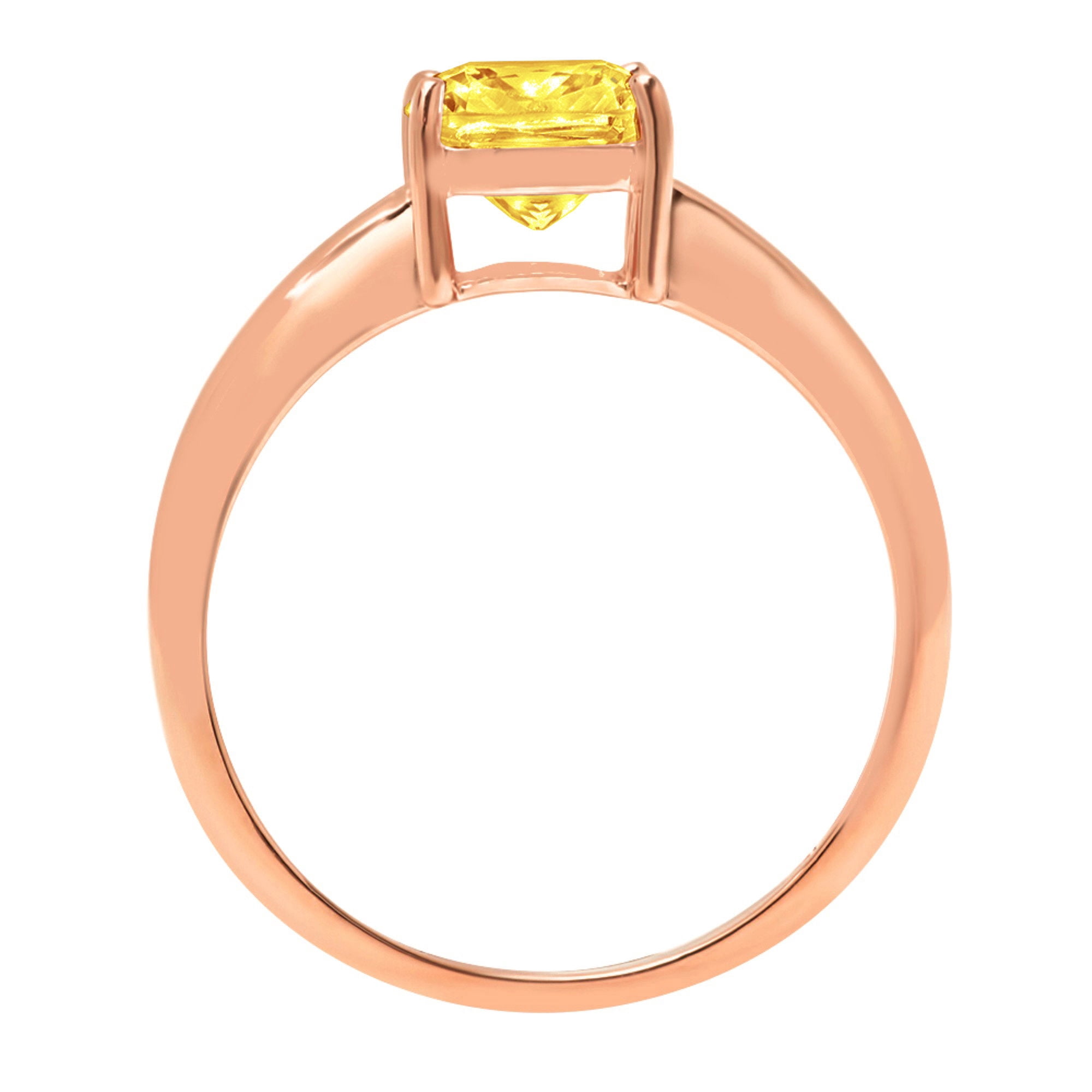 2 ct Cushion Cut Simulated Yellow Diamond Solitaire Engagement Ring for ...