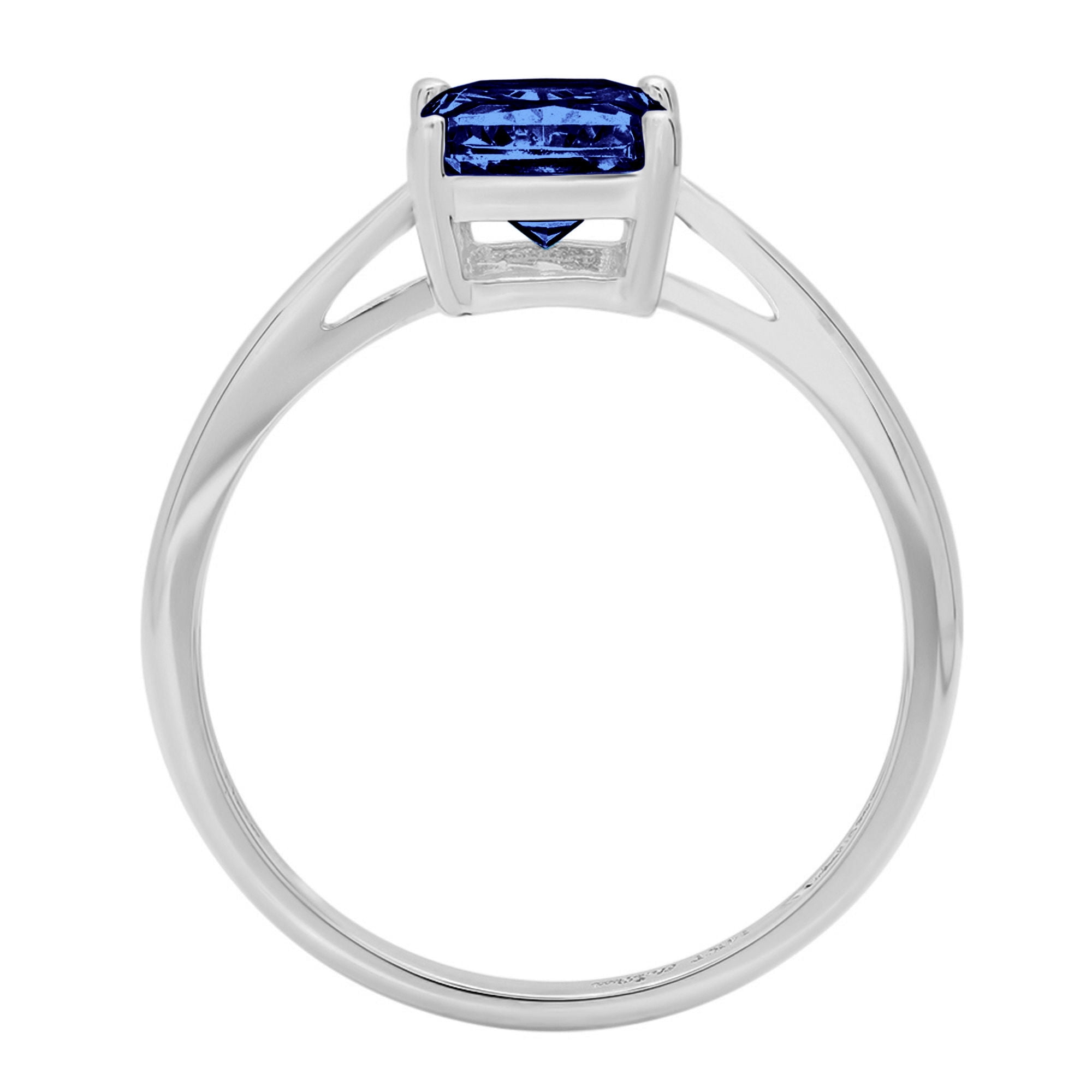 2 ct Emerald Cut Simulated Tanzanite Solitaire Engagement Ring for ...