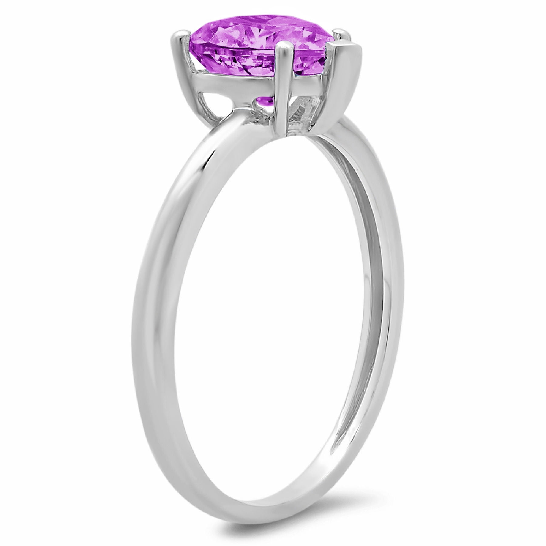 2 ct Heart Cut Simulated Alexandrite Solitaire Engagement Ring for ...