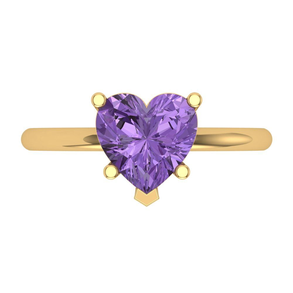 2 ct Heart Cut Simulated Alexandrite Solitaire Engagement Ring for ...