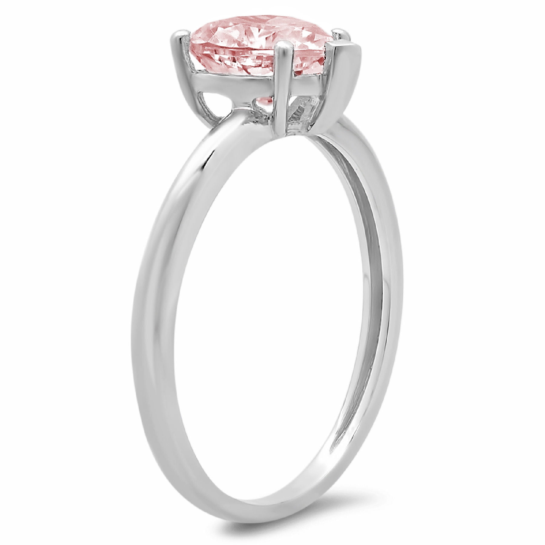 2 ct Heart Cut Simulated Pink Diamond Solitaire Engagement Ring for ...