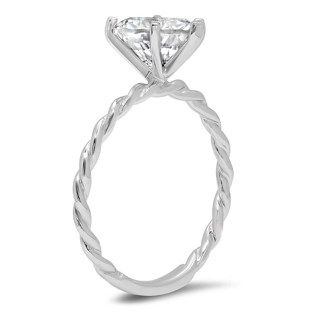 2 ct Marquise Cut Moissanite Solitaire Engagement Ring for Women in 18K White Gold - Walmart.com