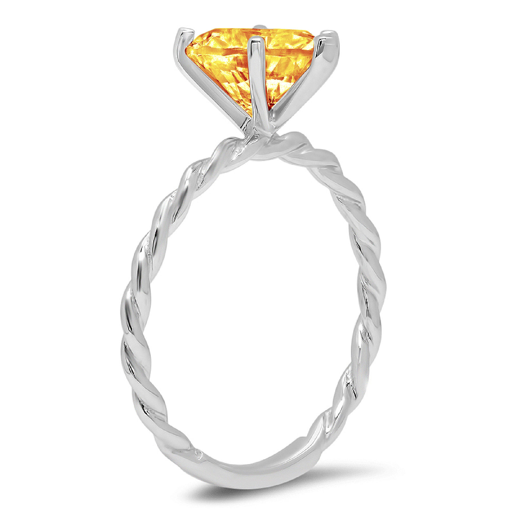 2 ct Marquise Cut Natural Citrine Solitaire Engagement Ring for Women ...