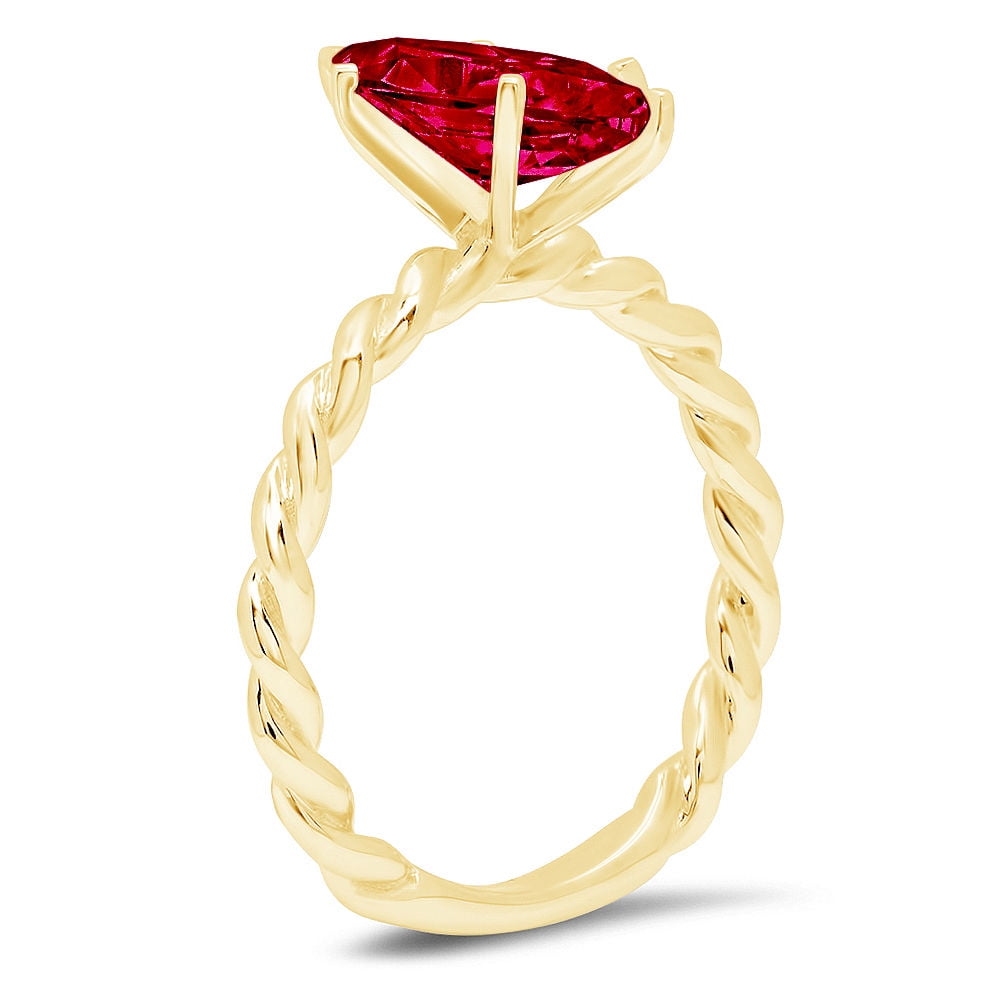 2 ct Marquise Cut Natural Garnet Solitaire Engagement Ring for Women in ...