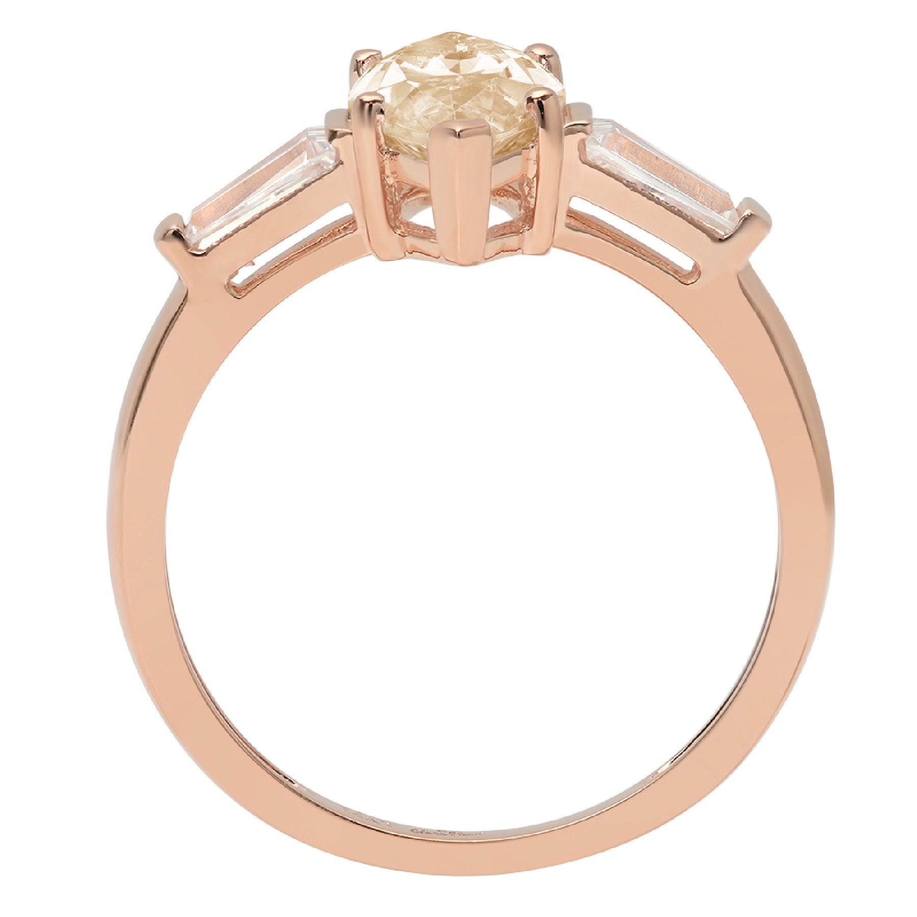 2 ct Marquise Cut Natural Morganite Three-Stone Engagement Ring for ...
