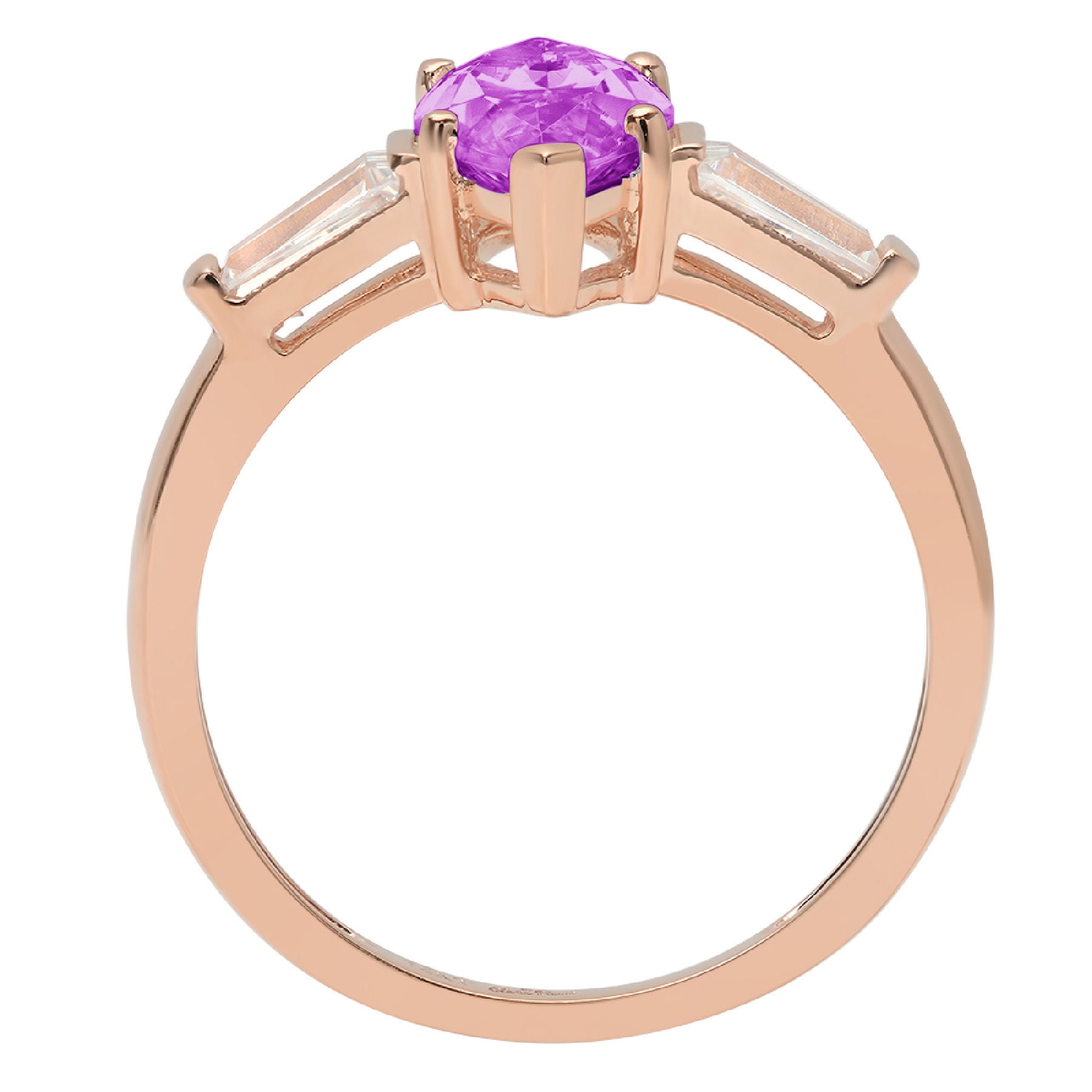 2 ct Marquise Cut Simulated Alexandrite Three-Stone Engagement Ring for ...