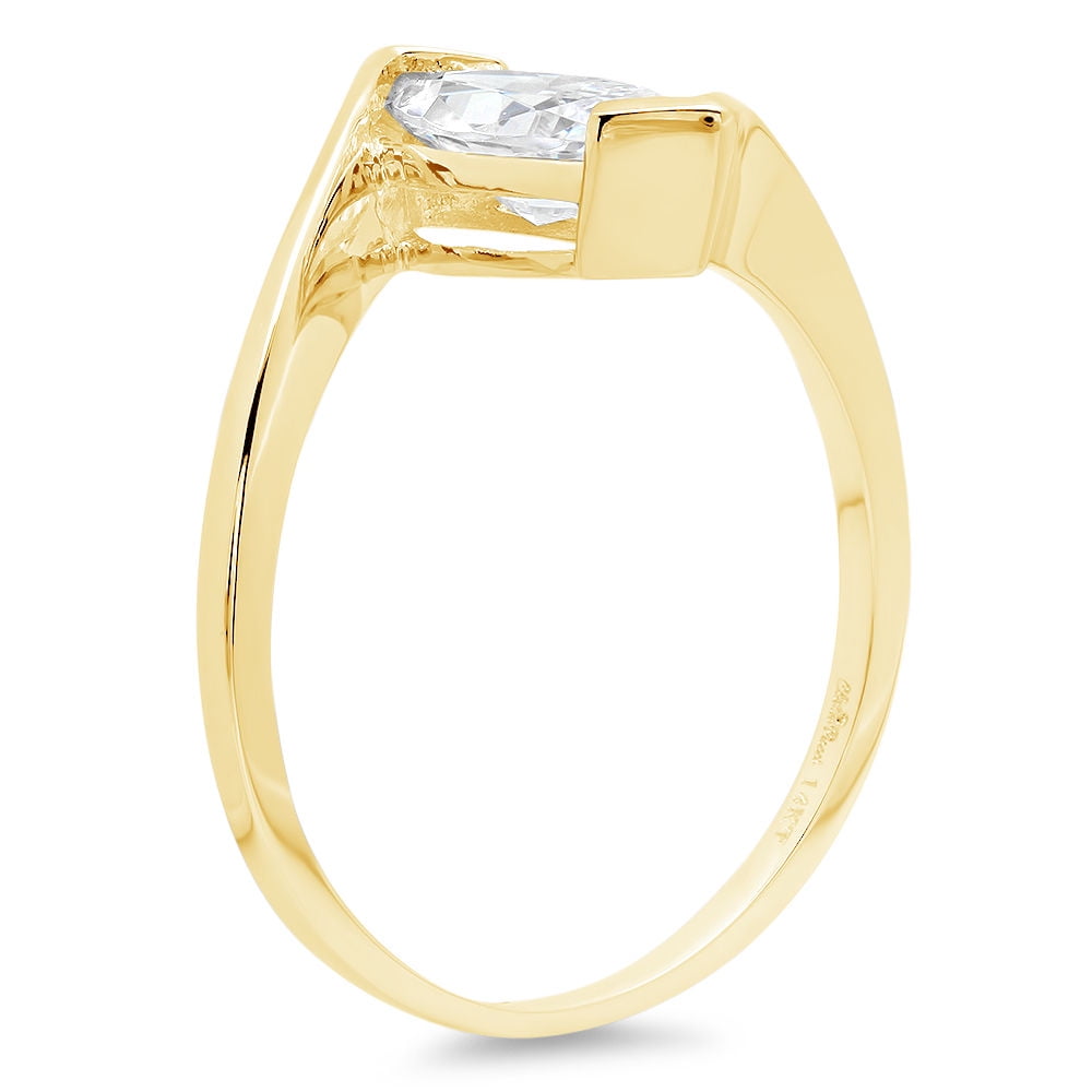 2 ct Marquise Cut Simulated Diamond Solitaire Engagement Ring for Women ...