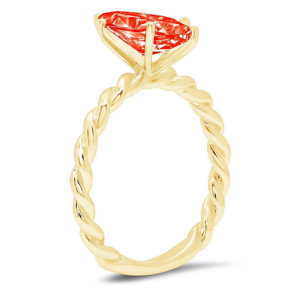 2 ct Marquise Cut Simulated Red Diamond Solitaire Engagement Ring for ...