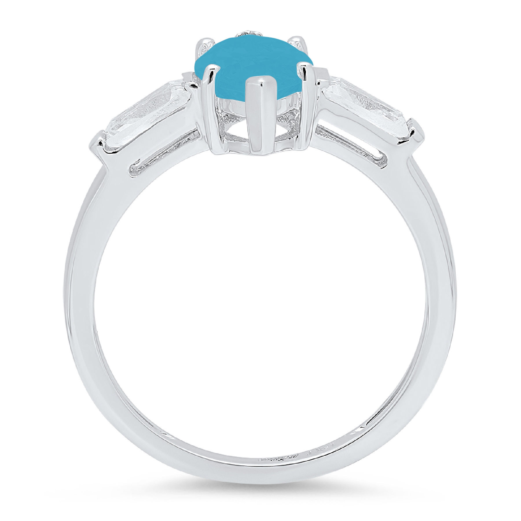 2 ct Marquise Cut Simulated Turquoise Three-Stone Engagement Ring for ...