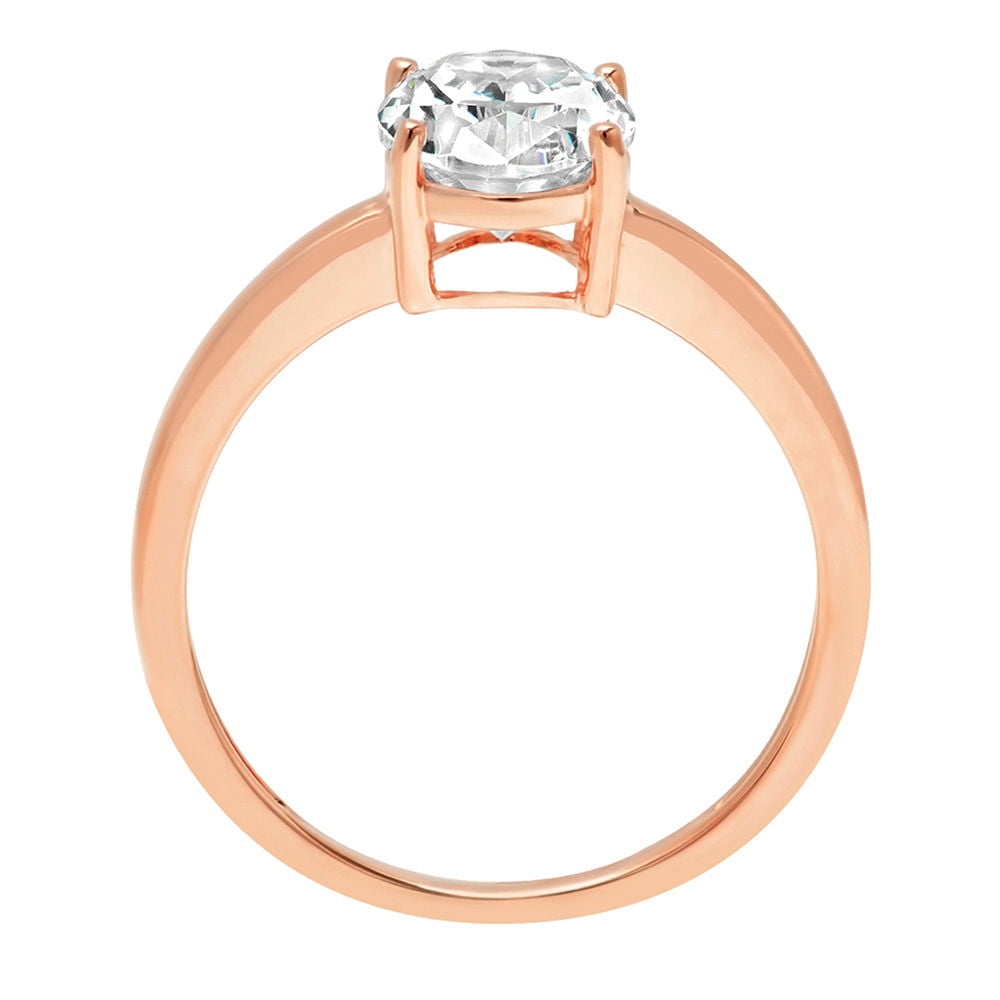 2 ct Oval Cut Moissanite Solitaire Engagement Ring for Women in 14K ...