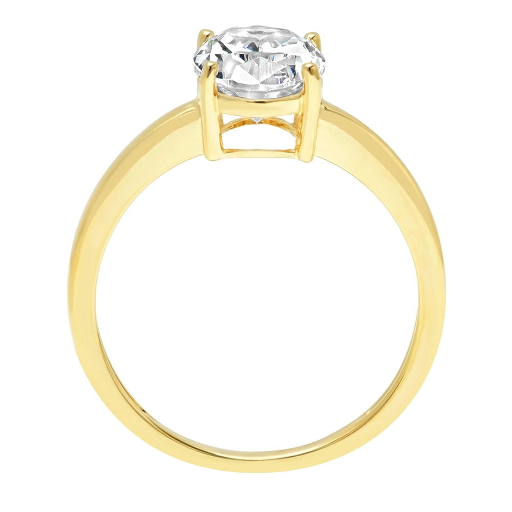 2 ct Oval Cut Simulated Diamond Solitaire Engagement Ring for Women in ...