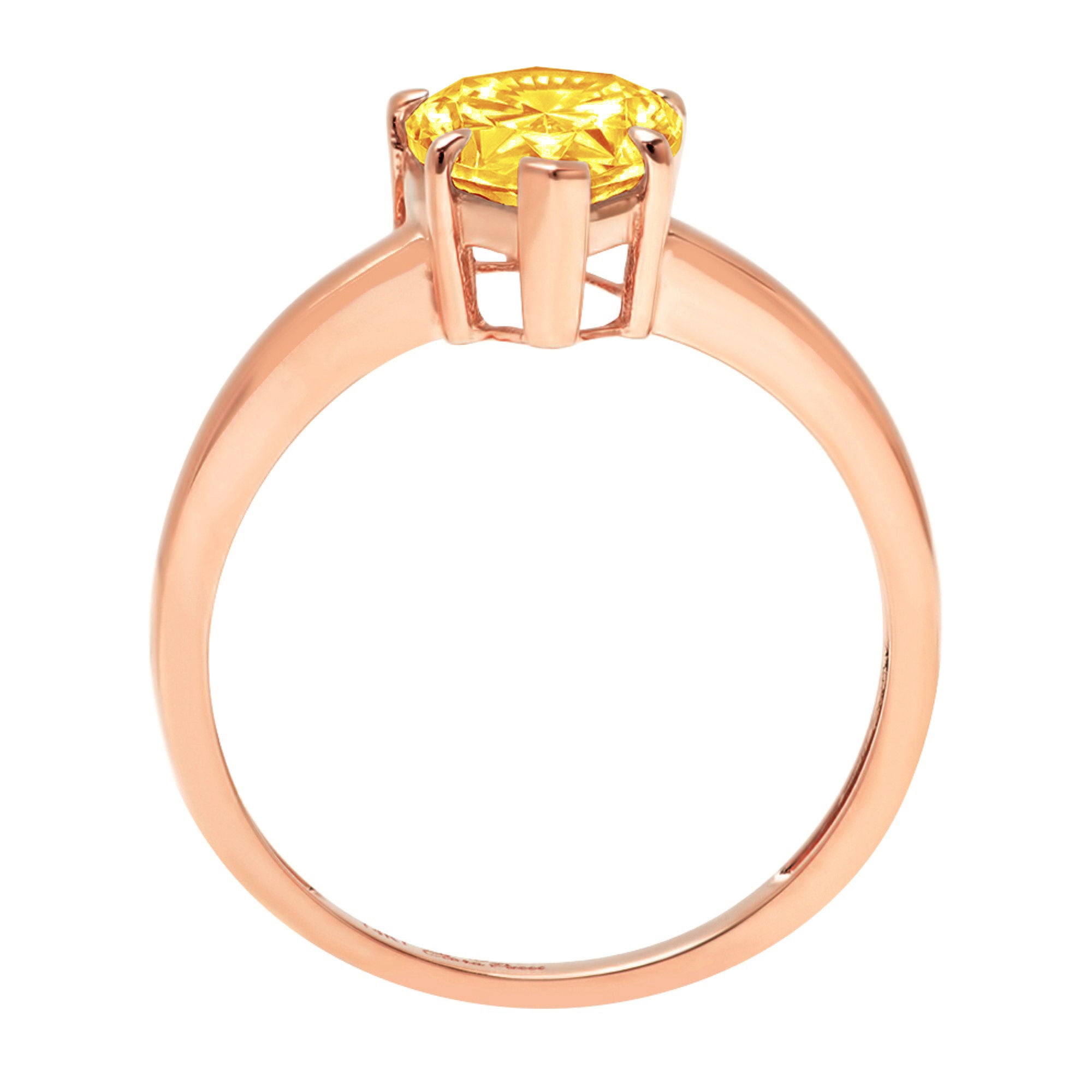 2 ct Pear Cut Natural Citrine Solitaire Engagement Ring for Women in ...