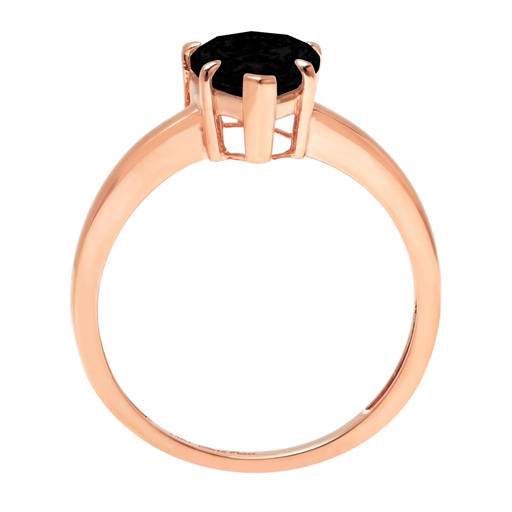 2 ct Pear Cut Natural Onyx Solitaire Engagement Ring for Women in 14K ...