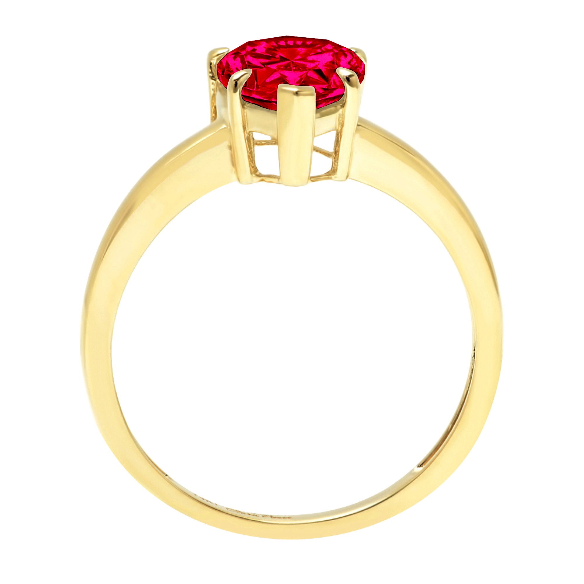 2 ct Pear Cut Simulated Ruby Solitaire Engagement Ring for Women in 14K ...