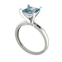 3.0ct round cut natural london blue topaz 18k rose gold Bridal Wedding ...