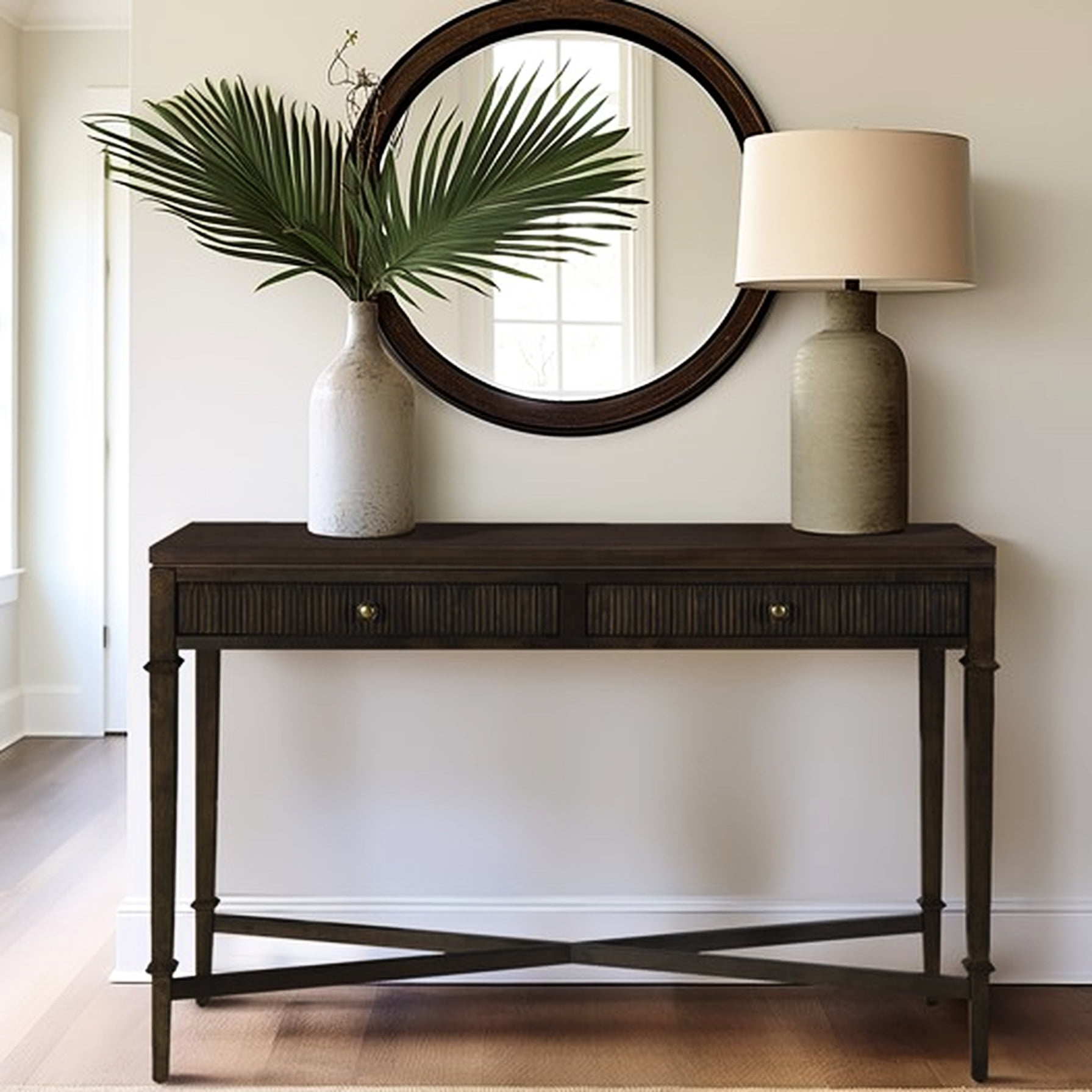 2 - drawer Fluted Storage Console | Great for Foyer and Living Spaces ...