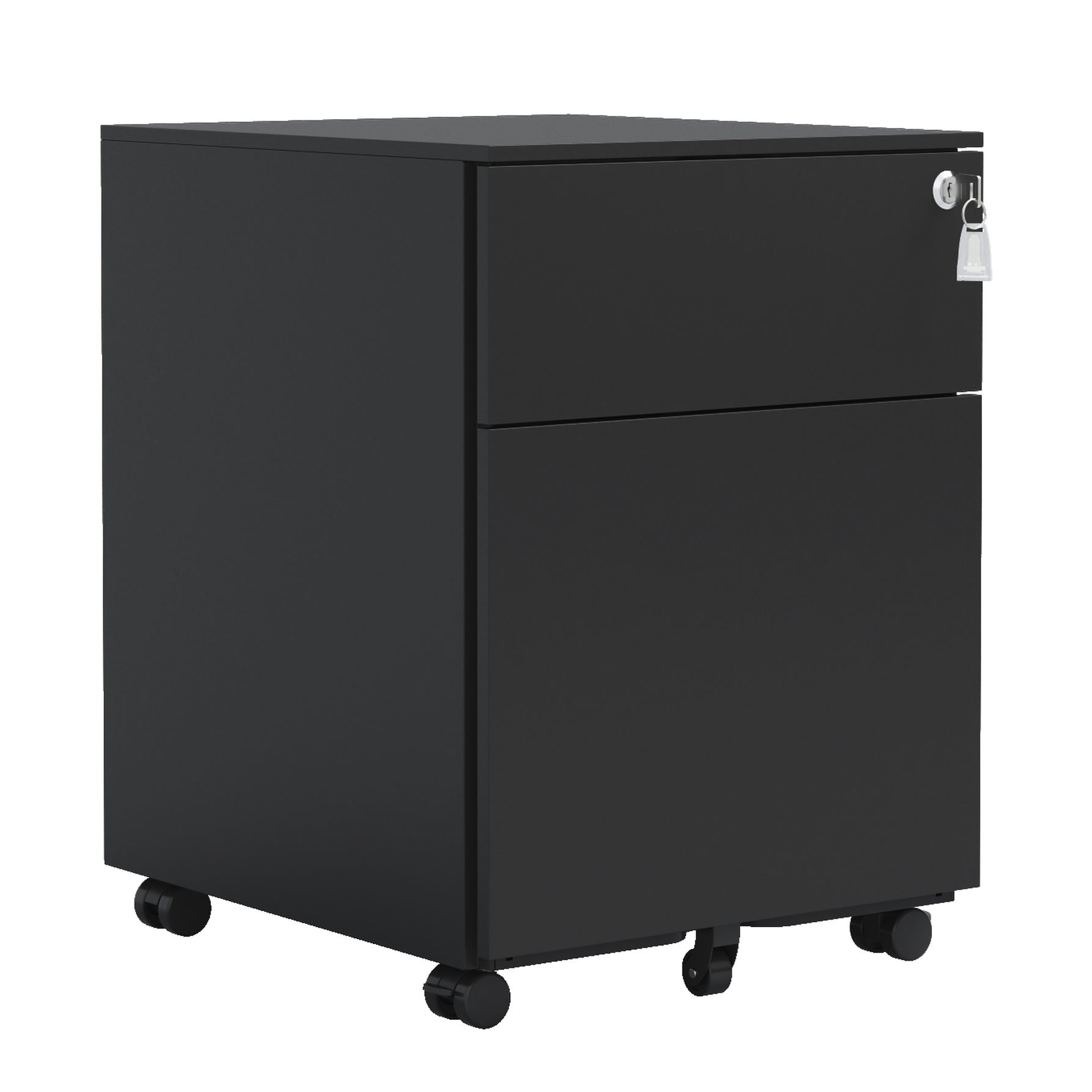 2-drawer black steel filing cabinet | Suitable for multiple paper sizes ...