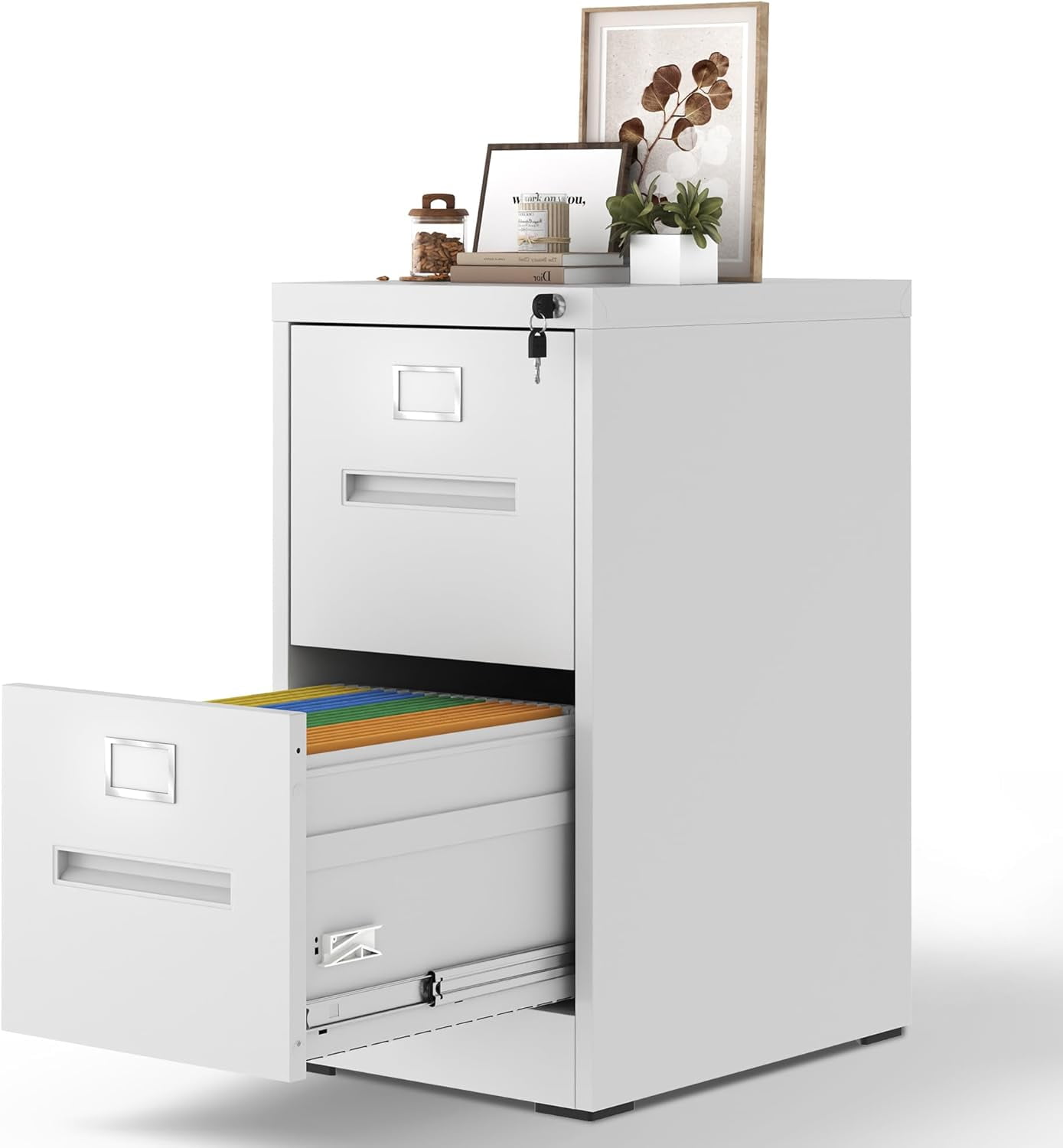 2 Drawer File Cabinet with Lock, Metal Filing Cabinets for Home Office ...