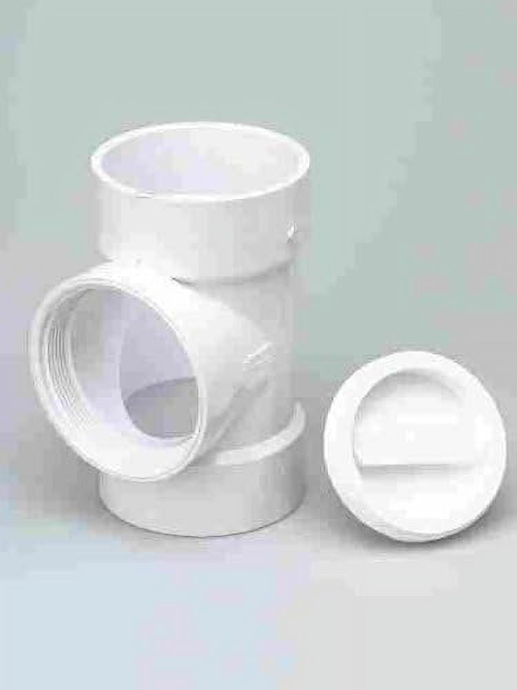 2 each: PVC/DWV Cleanout Tee PVC00444X1200HA - Walmart.com