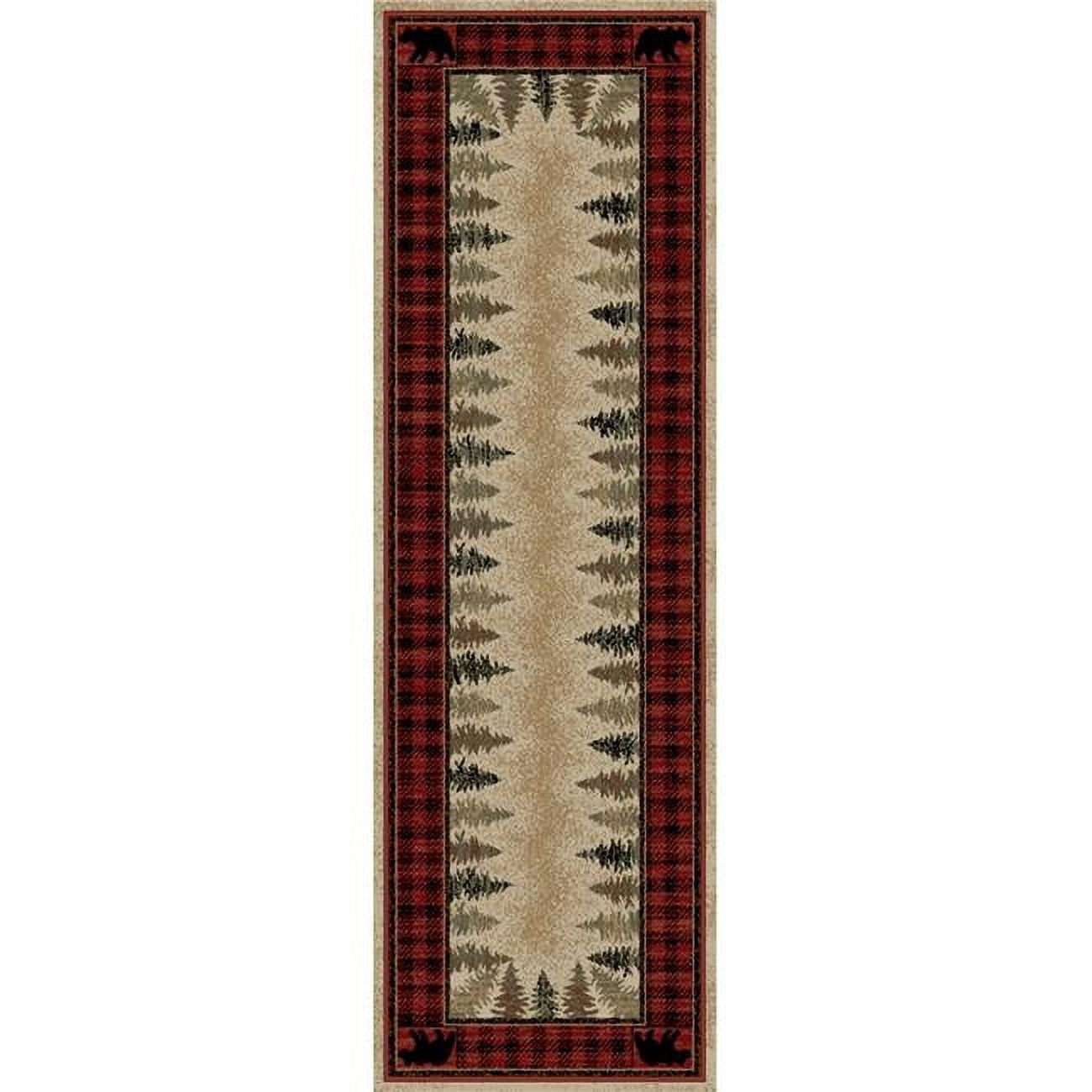 2 ft. 2 in. x 7 ft. 7 in. Hearthside Four Corners Red Runner Rug ...