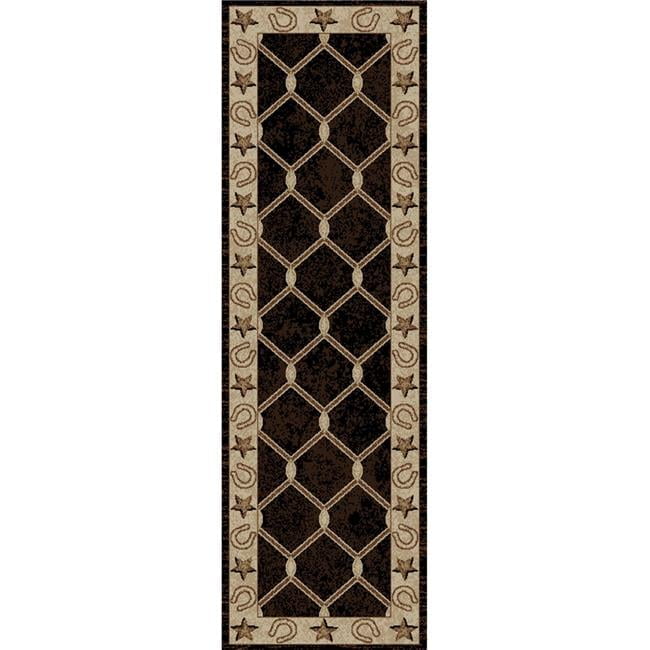 2 ft. 2 in. x 7 ft. 7 in. Hearthside Midnight Trail Black Runner Rug ...