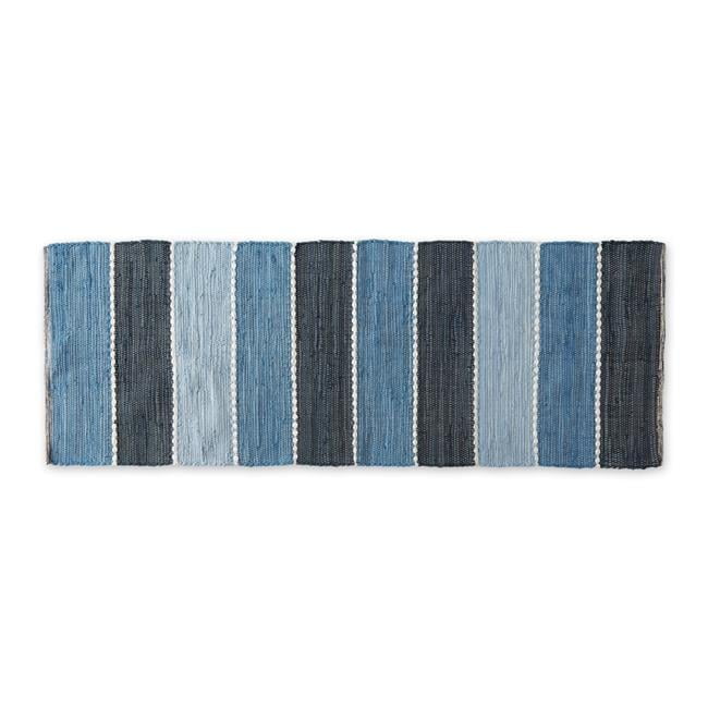 2 ft. 3 in. x 6 ft. Denim Color Block Cotton Chindi Rug - Walmart.com