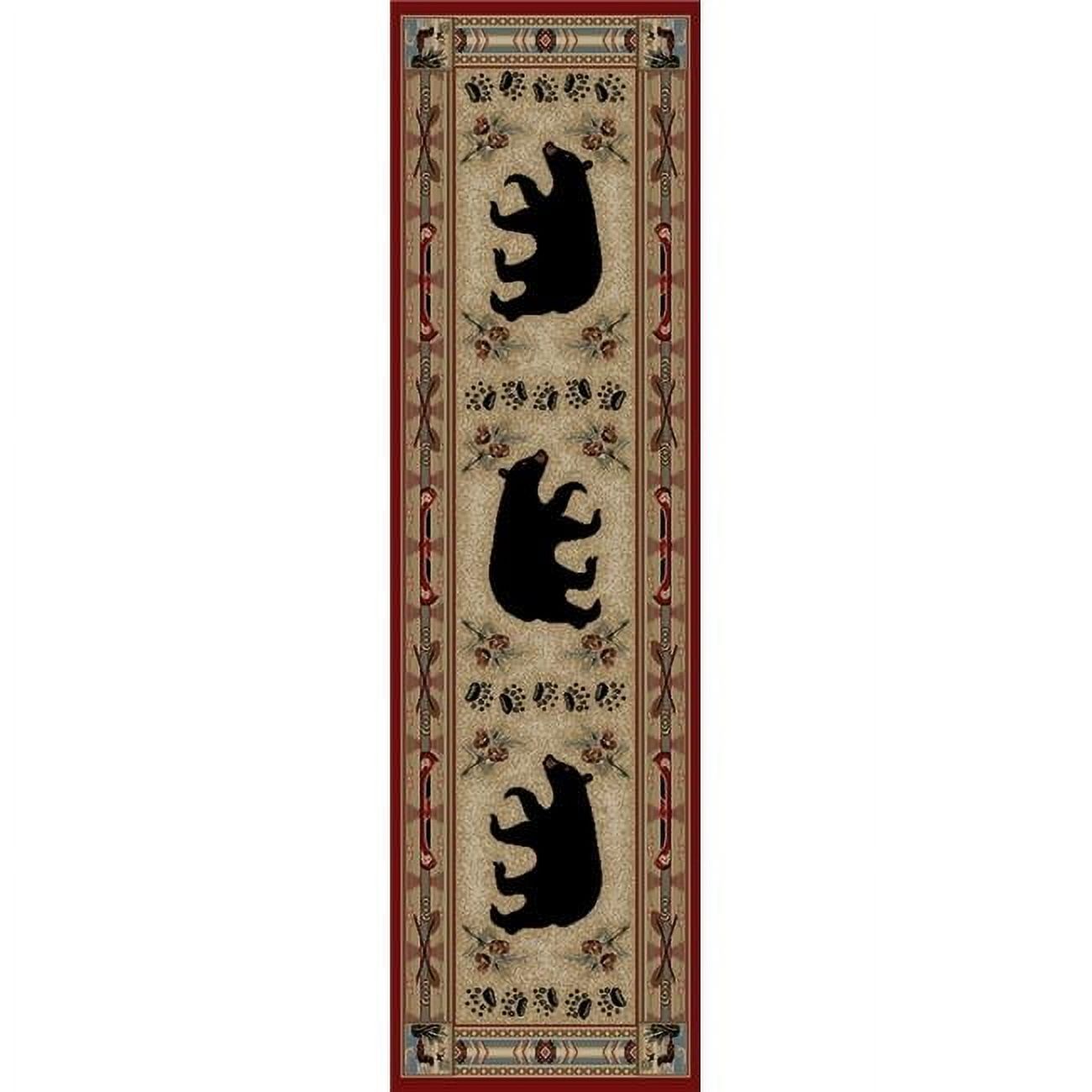 2 ft. 3 in. x 7 ft. 7 in. Hearthside Woodlands Bear Area Rug, Red - Walmart.com