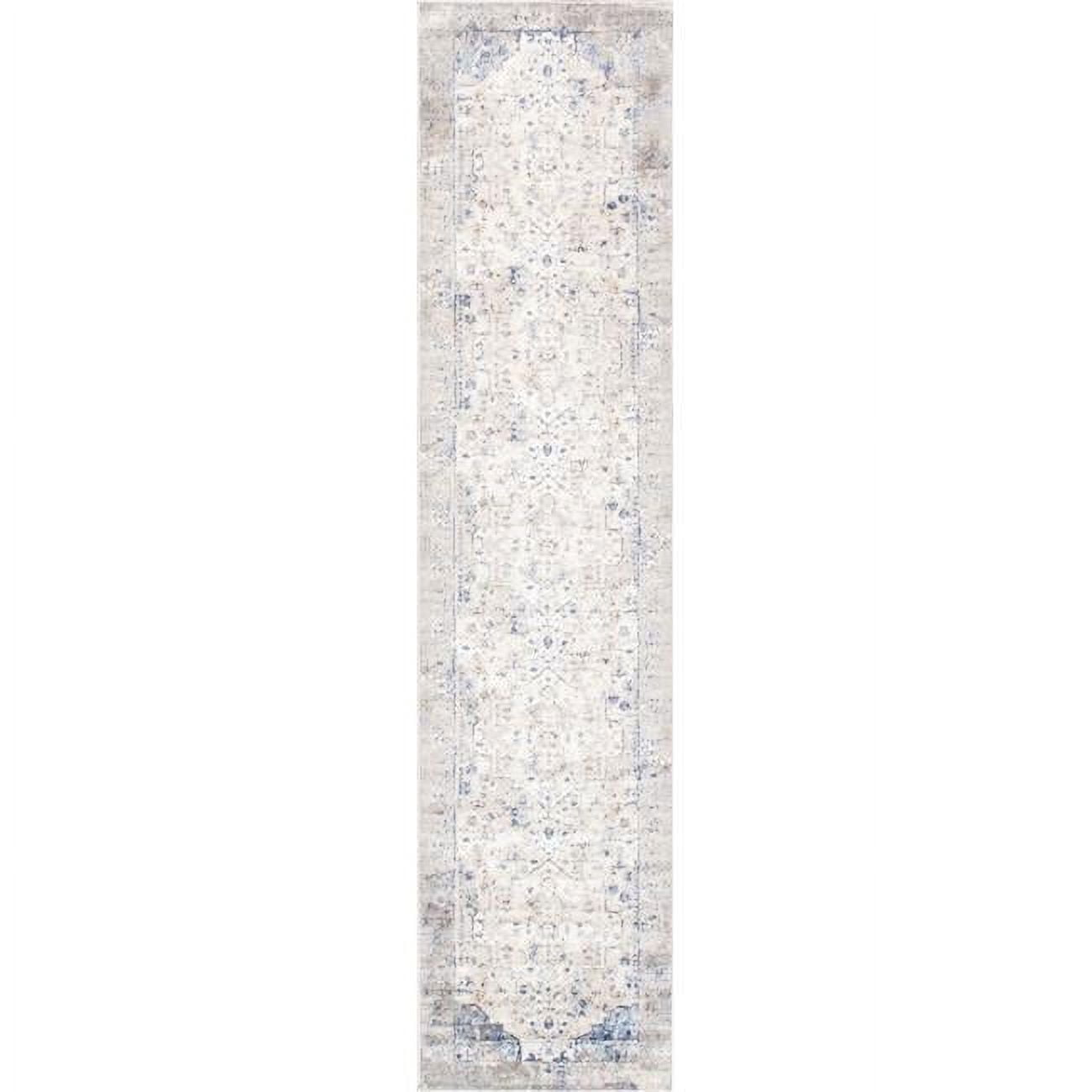 2 ft. 4 in. x 8 ft. Efes Design Power Loom Runner Rug, Light Grey ...