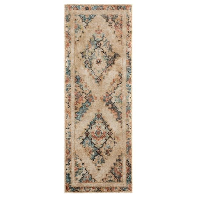 2 ft. 7 in. x 7 ft. 2 in. Marrakesh Dame Cream Rectangle Runner Rug ...
