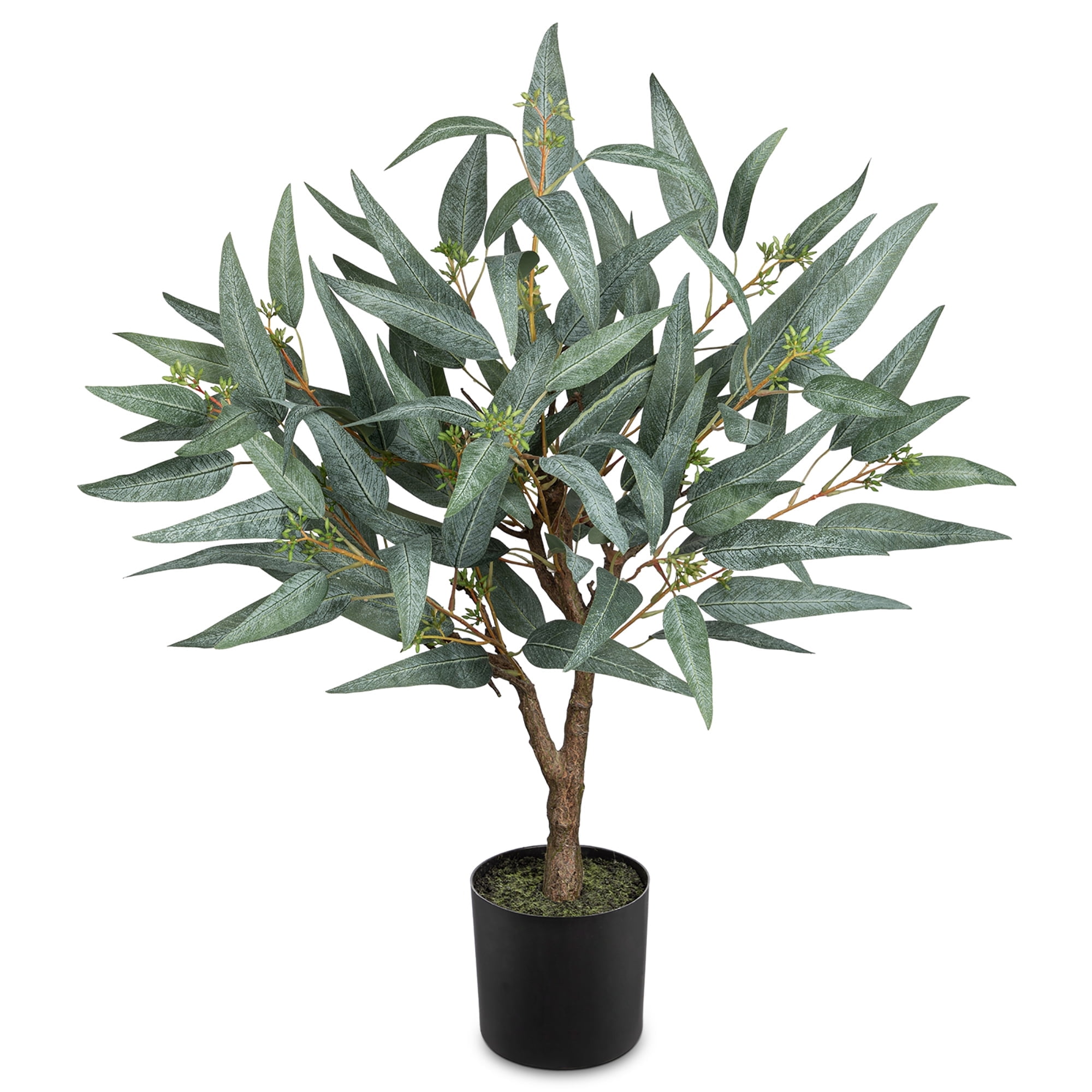2 ft Eucalyptus Artificial Tree Berry Bushes Fake Greenery Eucalyptus ...