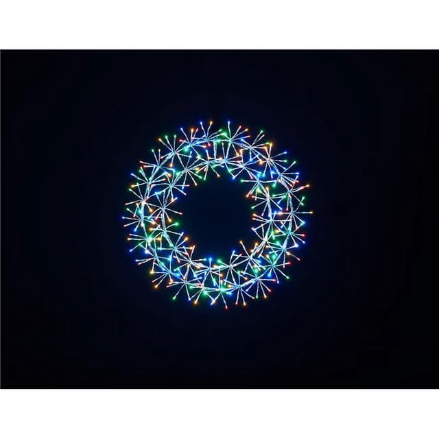 2 ft. Multi Colored Micro LED Wreath with Silver Frame - Walmart.com
