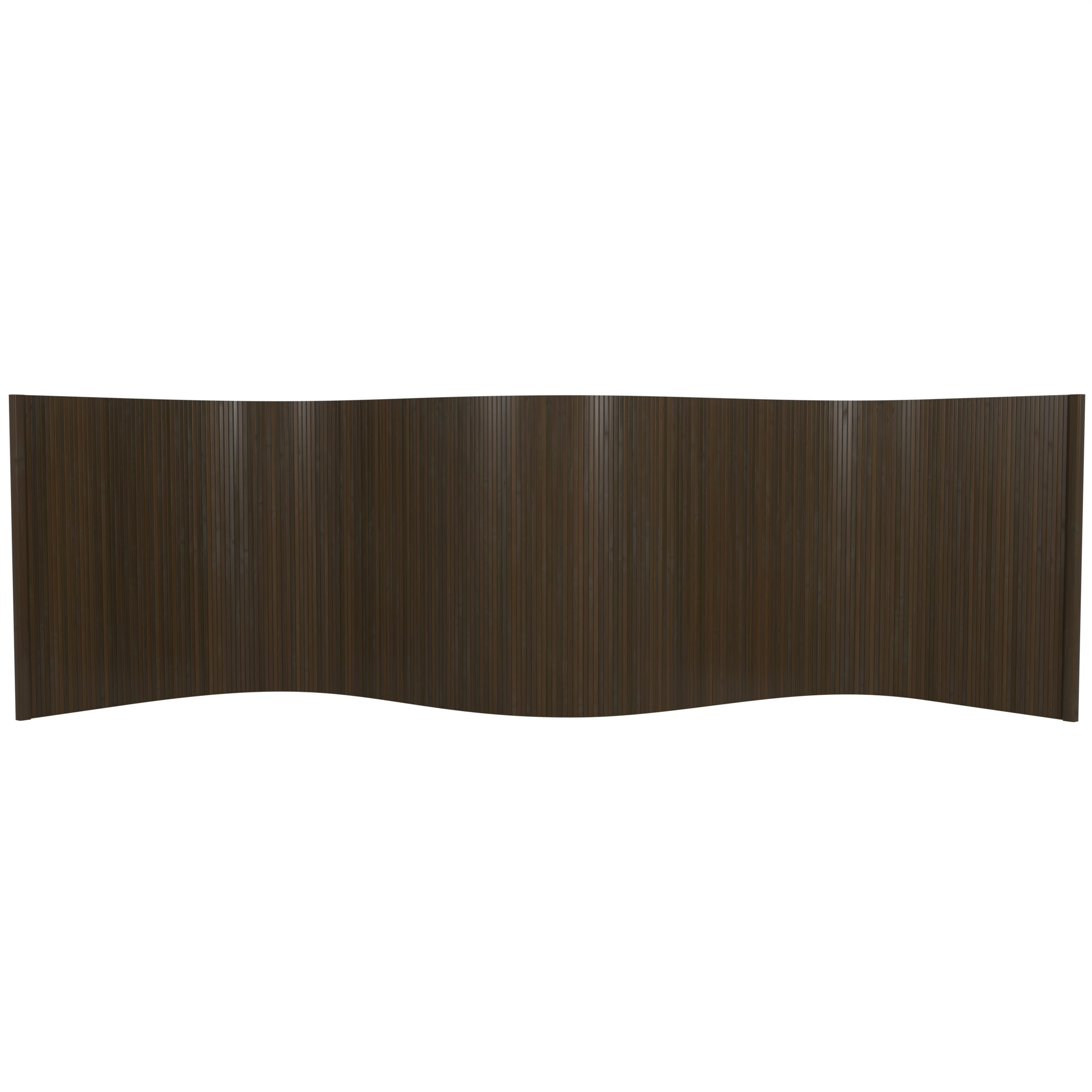 2 ft. Short Bamboo Wave Screen in Dark Mocha Freestanding Desktop ...