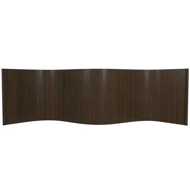 2 ft. Short Bamboo Wave Screen in Dark Mocha Freestanding Desktop ...