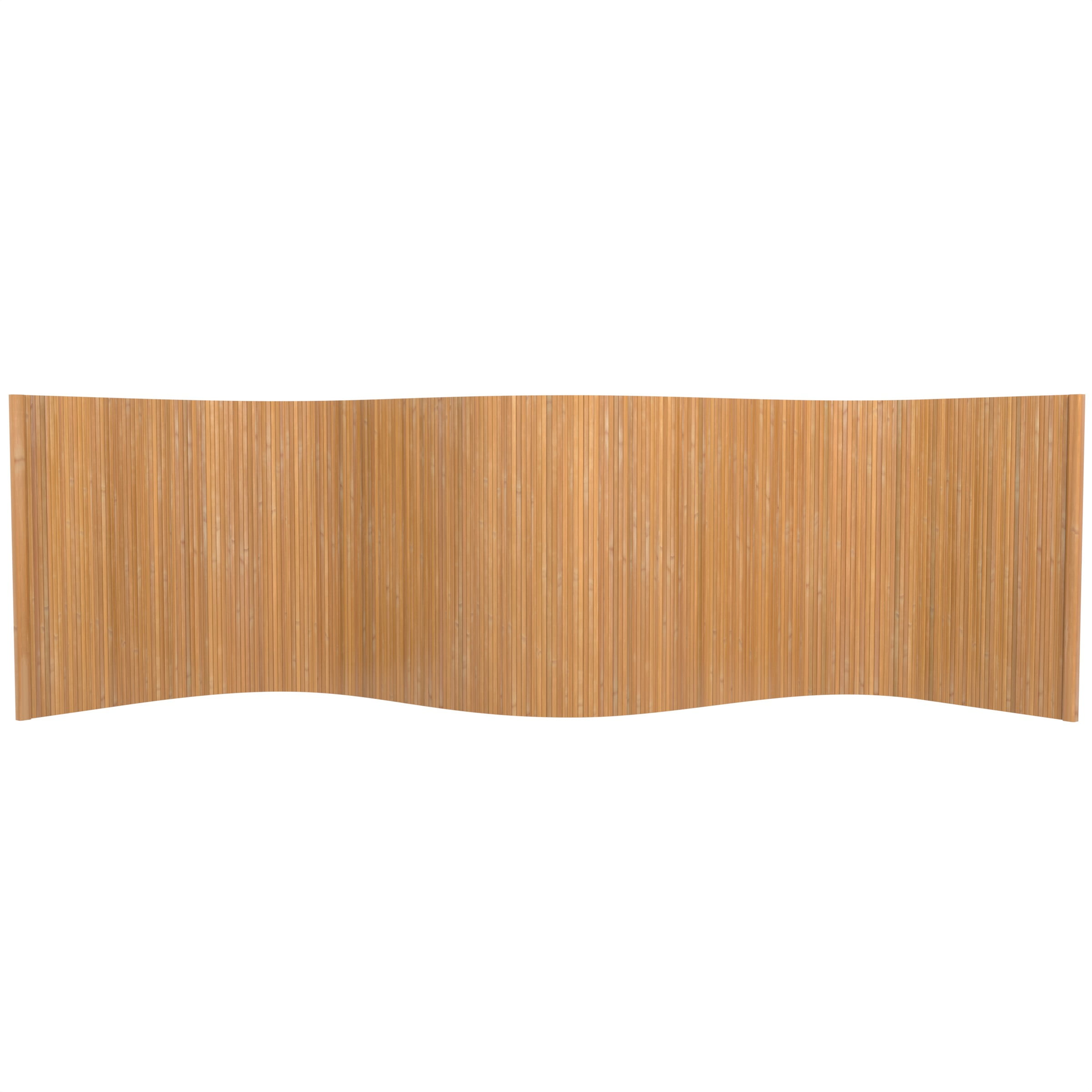 2 ft. Short Bamboo Wave Screen in Natural with Portable Desktop Design ...
