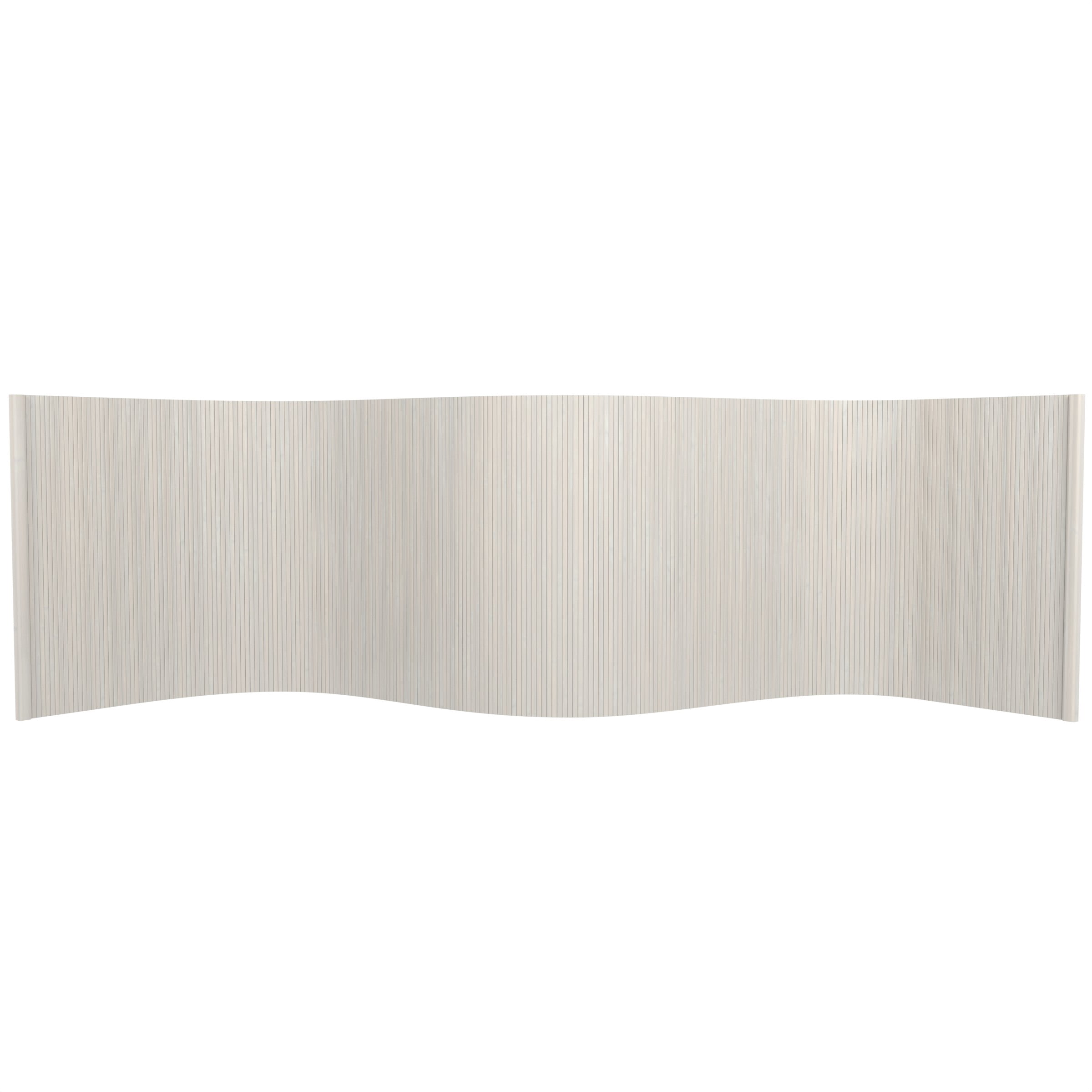 2 ft. Short Bamboo Wave Screen in White with Portable Desktop Design ...