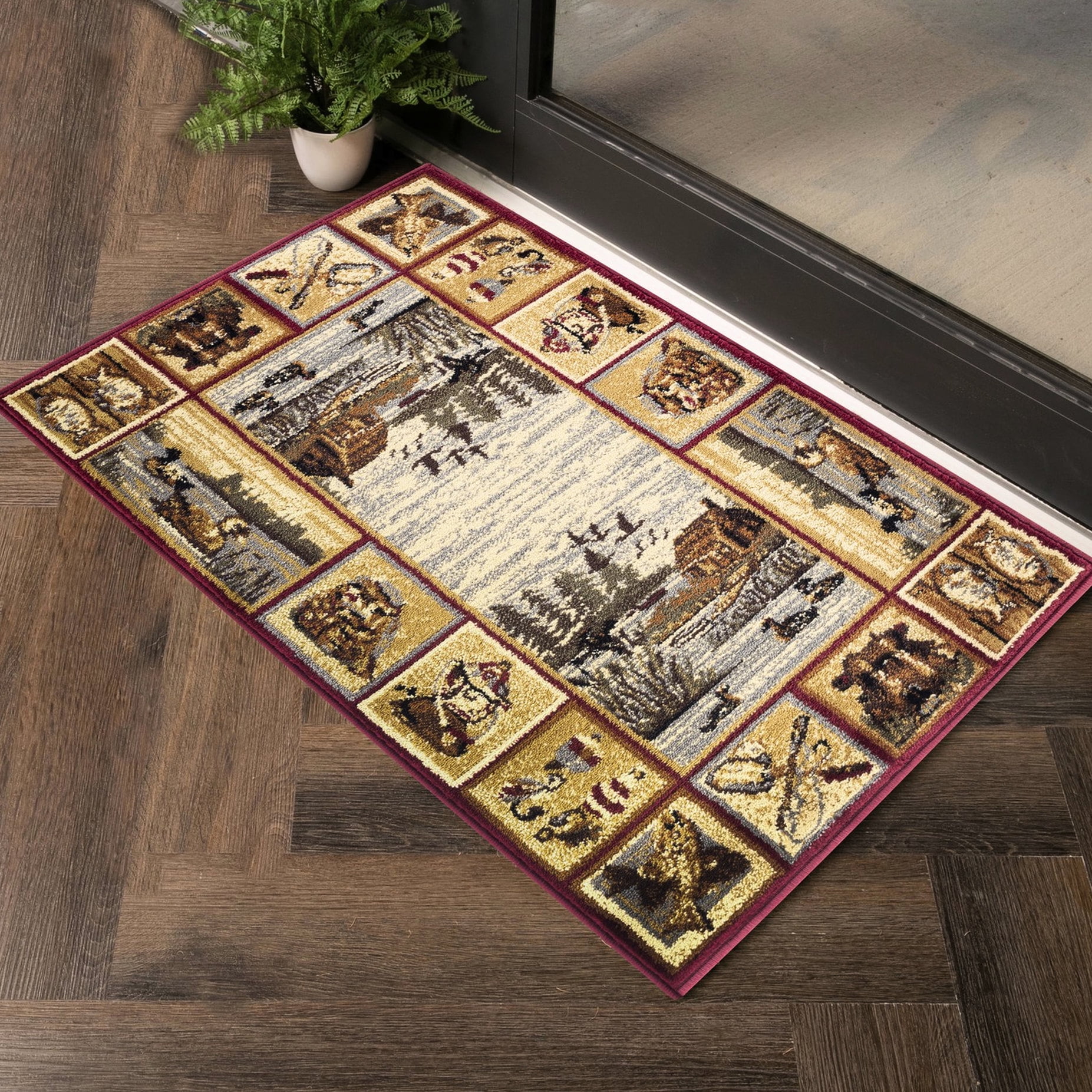 2 ft. x 3 ft. Rug+Bring Landscape Beauty”-“Mountain Cabin/Lakeside Home ...