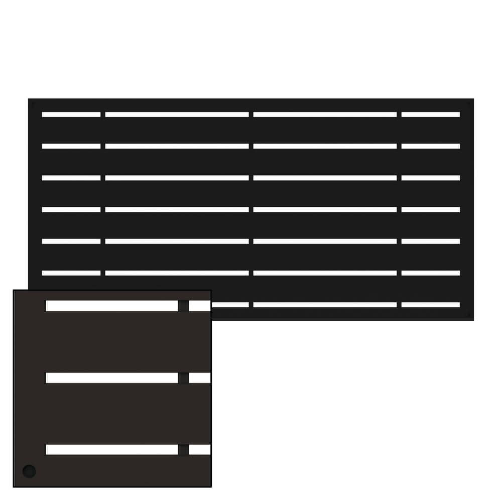 2 ft. x 4 ft. Boardwalk Black Vinyl Decorative Screen Panel - Walmart.com