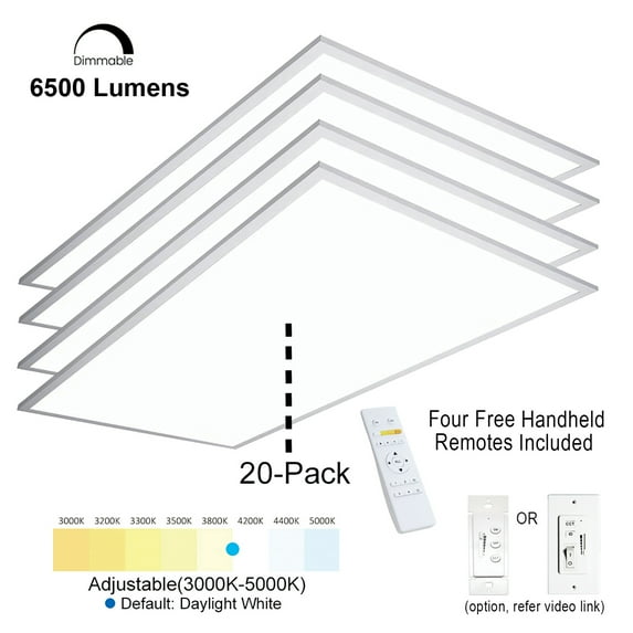 2 ft. x 4 ft. Integrated LED Panel Light Troffer Backlit 6500LM 630W ...