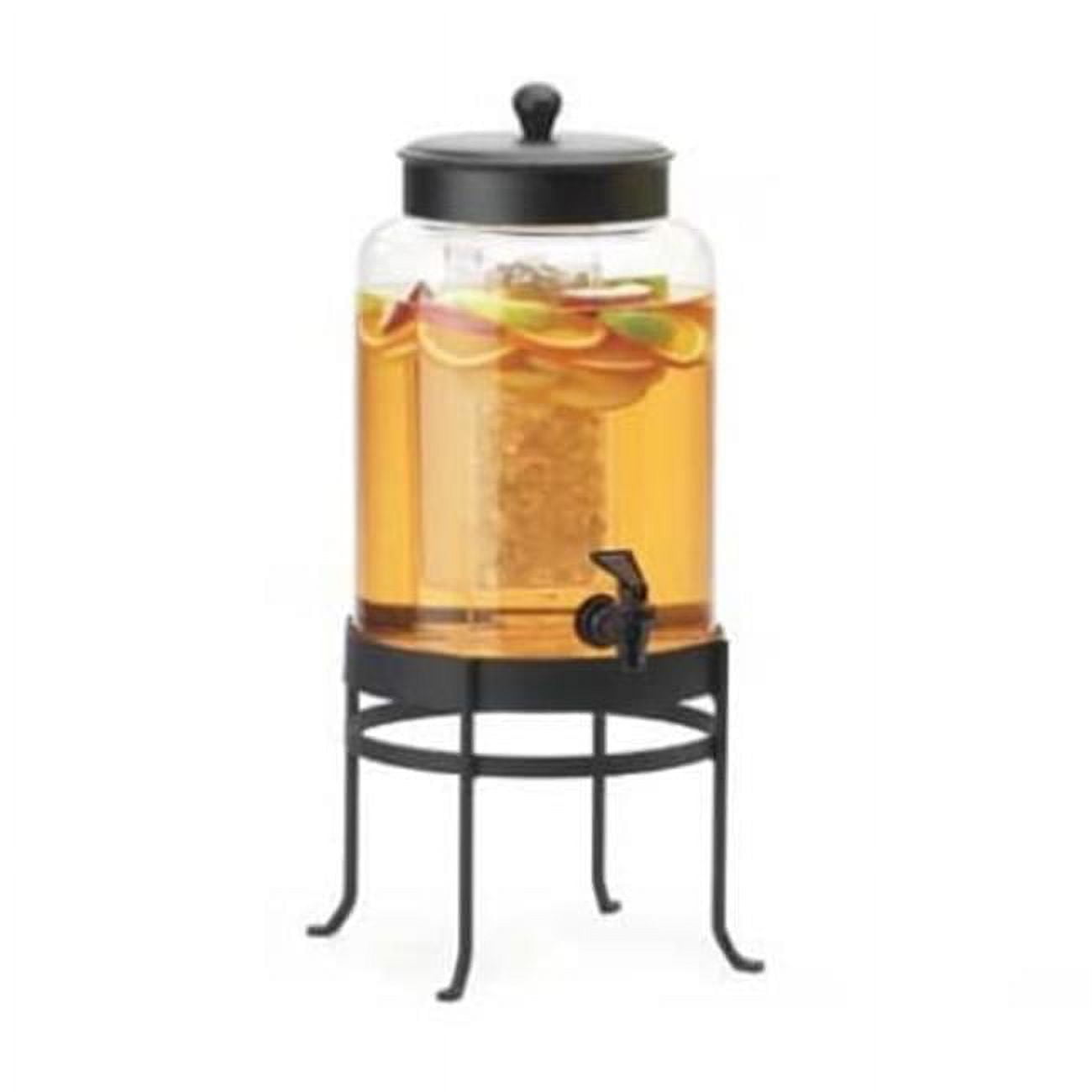 2 gal Black Soho Glass Beverage Dispenser with Ice Chamber - 10 x 12 x ...